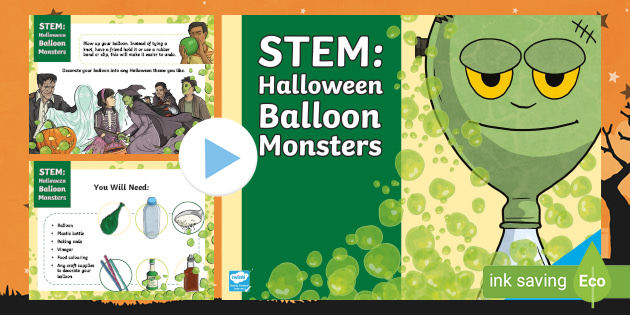 STEM: Halloween Balloon Monsters PowerPoint (teacher made)
