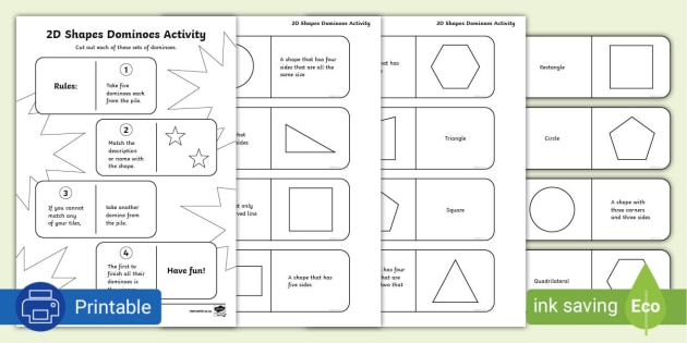 2D Shape Dominoes Activity (teacher made)