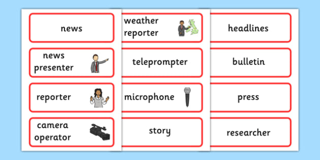 News Word Cards (teacher made)