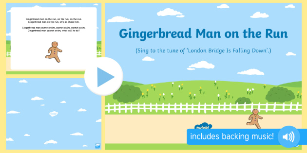 Gingerbread Man on the Run Song PowerPoint (teacher made)
