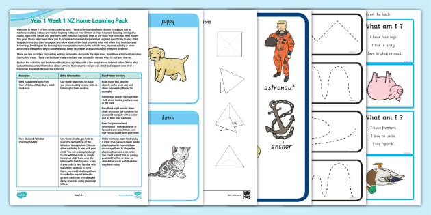 Year 1 Week 1 NZ Home Learning Pack