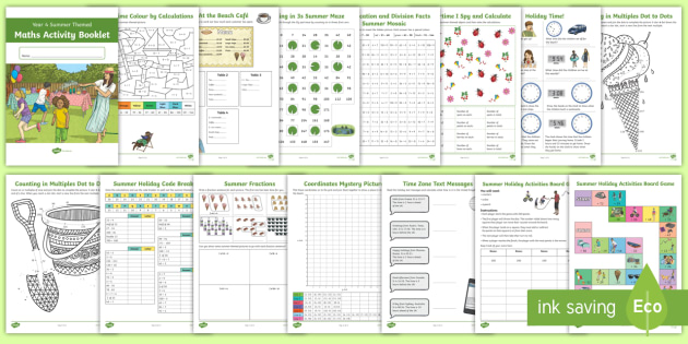 Year 4 Summer Themed End of Year Maths Activity Booklet