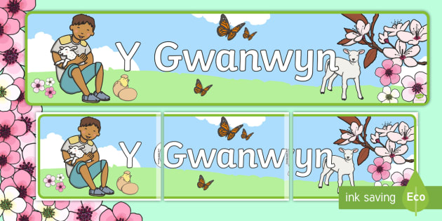 Baner Arddangosfa Y Gwanwyn (teacher made)