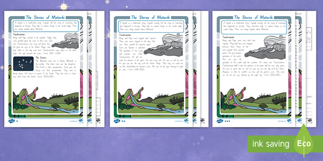 Matariki Differentiated Reading Comprehension Activity
