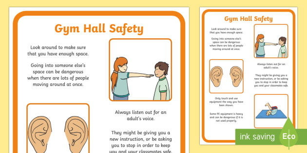 Gym Hall Safety Poster