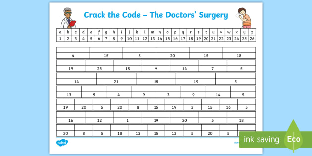* NEW * The Doctors' Surgery Crack the Code Activity Sheet