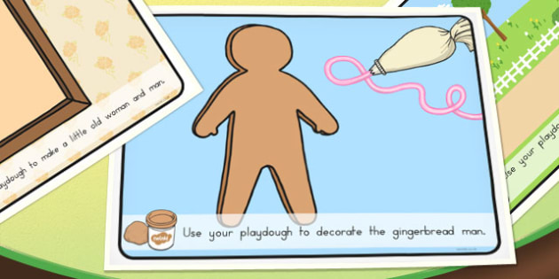 The Gingerbread Man Playdough Mats - australia, traditional