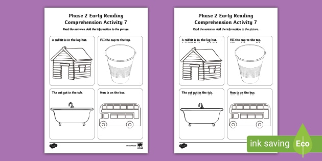 Phase 2 EYFS Reading Comprehension Activity 7 (teacher made)