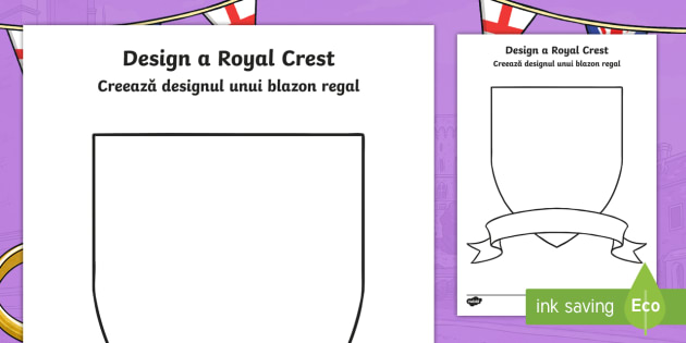 Design a Royal Wedding Crest Worksheet English/Romanian