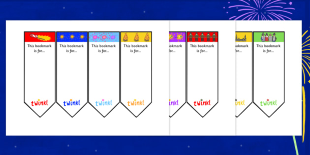 Bonfire Night Bookmarks (teacher made)