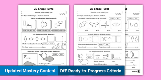 👉 Describe Quarter and Half Turns PlanIt Maths Activity Sheets