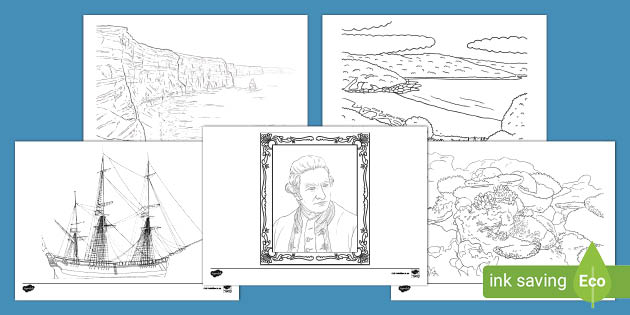 Captain Cook Colouring Pages (teacher made)