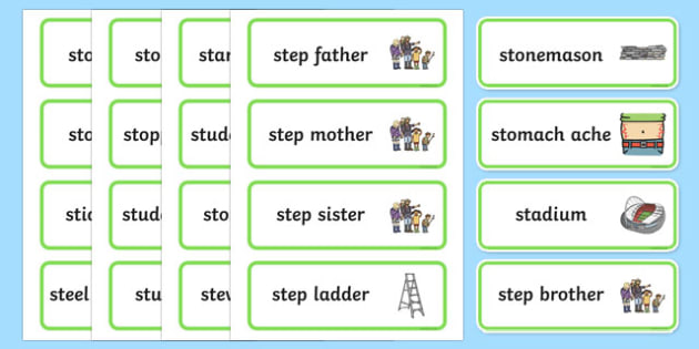 Three Syllable 'st' Blend Word Cards (teacher made)