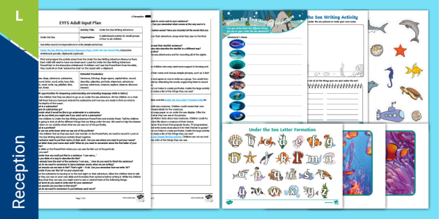 EYFS Under the Sea Writing Adventure Adult Input Plan
