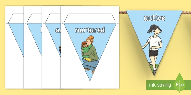 Wellbeing Indicators Display Bunting - CfE, Health, Wellbeing, well-being