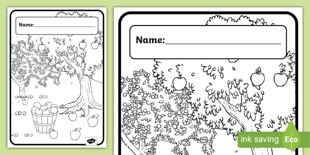 FREE! - Apple Themed Colouring Book Cover (teacher made)