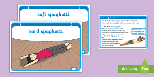 Foundation PE (Reception) Spaghetti Game Cool-Down Activity Card