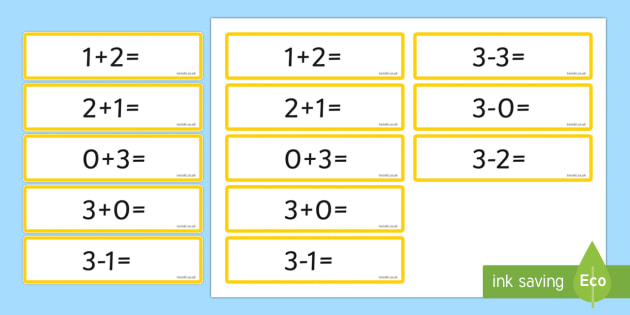 Number Facts of 3 Sentence Cards (teacher made)
