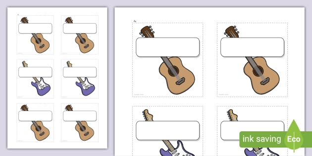 Guitar Self-Registration Labels (teacher made)