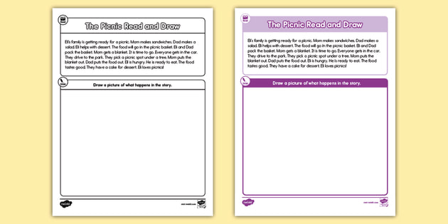 Kindergarten Read and Draw The Picnic | Twinkl USA
