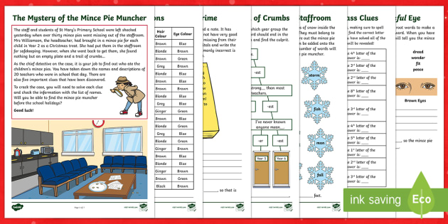 KS1 The Mince Pie Muncher SPAG Problem Solving Game