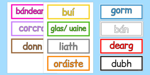 Colours Vocabulary Cards Gaeilge (teacher made)