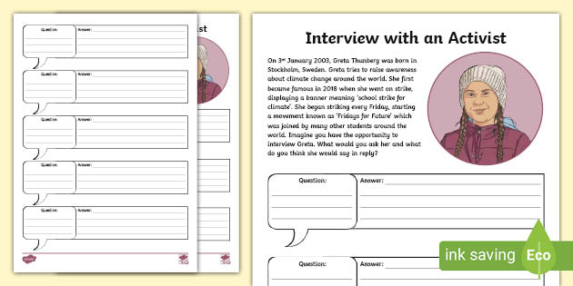 Climate Change - Greta Thunberg - Interview Activity