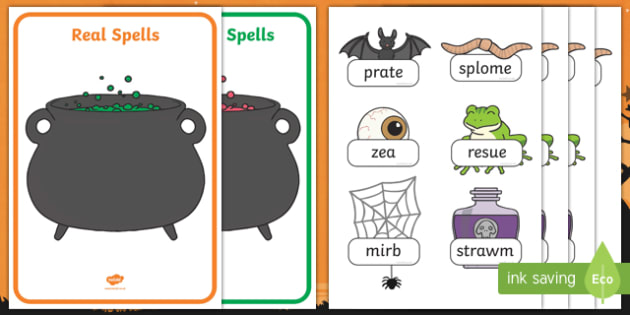 Halloween Themed Phase 5 Real and Nonsense Words Activity