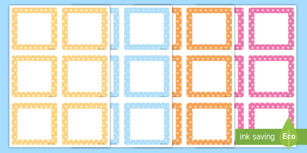 👉 Pastel Polka Dot Square Peg Labels - Pastel Polka Dot Tray Labels