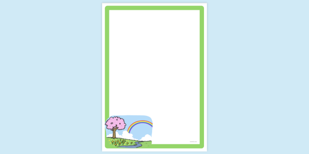 FREE! - Simple Blank Spring Page Border | Page Borders | Twinkl