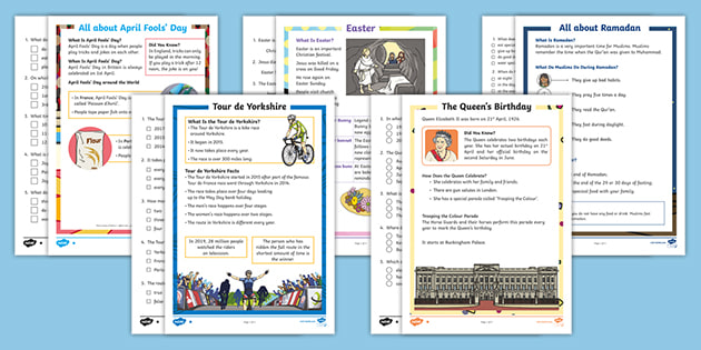 KS1 April Reading Comprehension Activity Pack (teacher made)