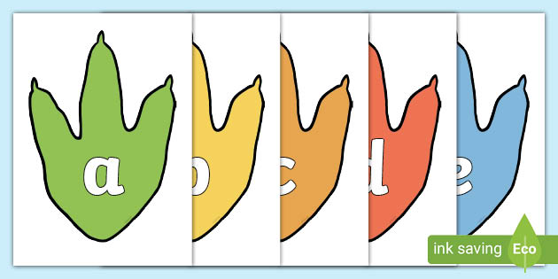 Alphabet on Dinosaur Footprints Cut-Outs (teacher made)