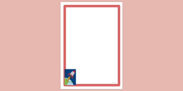 * NEW * Simple Blank Rocket Ride Page Border | Page Borders | Twinkl