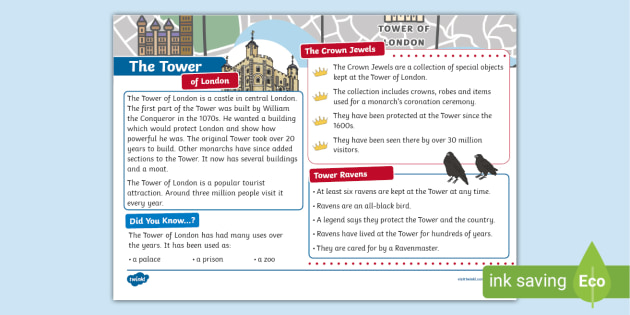 KS1 Tower of London Fact File (teacher made) - Twinkl