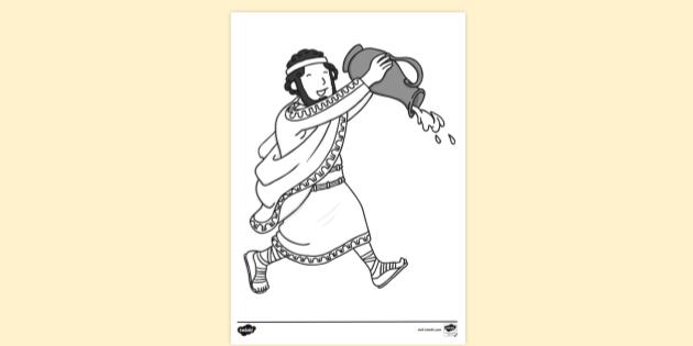 King Midas Pouring Colouring Sheet