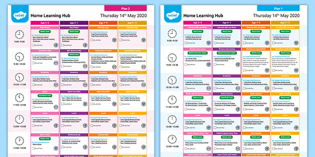 Home Learning Hub Daily Plan Thursday 14th May