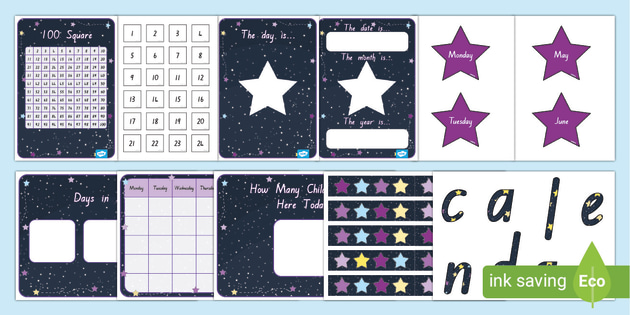 Star-themed NZ Calendar Maths Display Pack (teacher made)