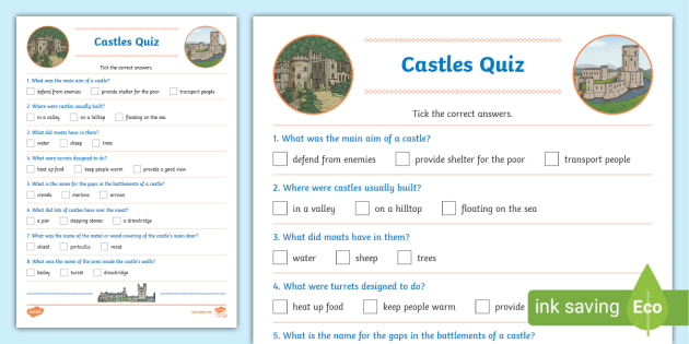 * NEW * Castles Quiz (teacher made)