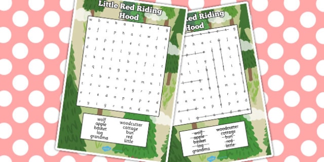 Little Red Riding Hood Wordsearch (teacher made)