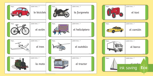Transport Loop Cards Spanish - Spanish, Vocabulary, KS2, transport, loop