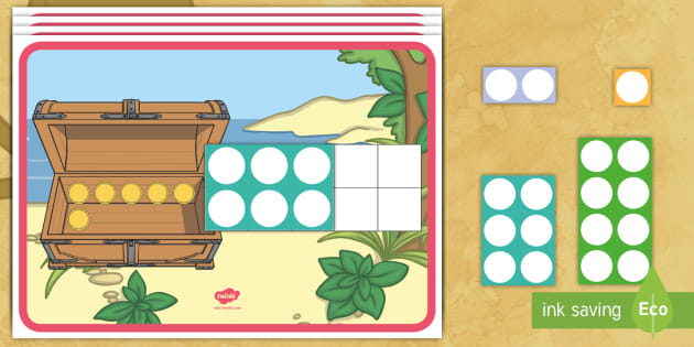 Pirate Treasure Number Shape Count and Match Activity