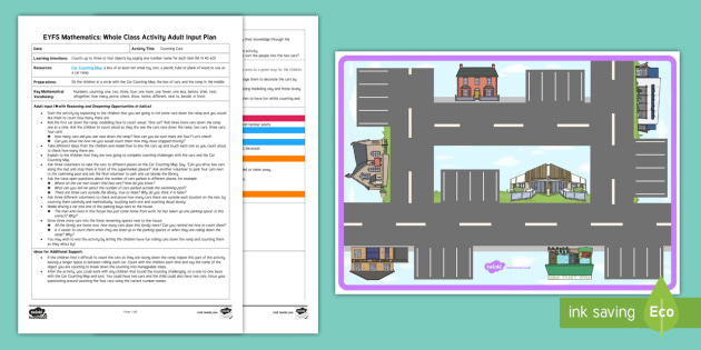 EYFS Maths: Counting Cars Whole Class Activity Adult Input Plan and ...