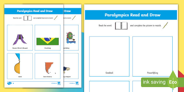 Paralympics Read and Draw SEN Differentiated Worksheet / Worksheet Pack,