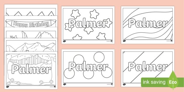 FREE! - Palmer Name Simple Colouring Activity Sheets