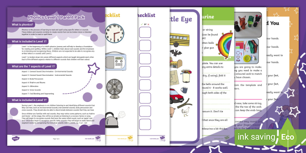 Phonics Level 1 Parents Pack (teacher made)