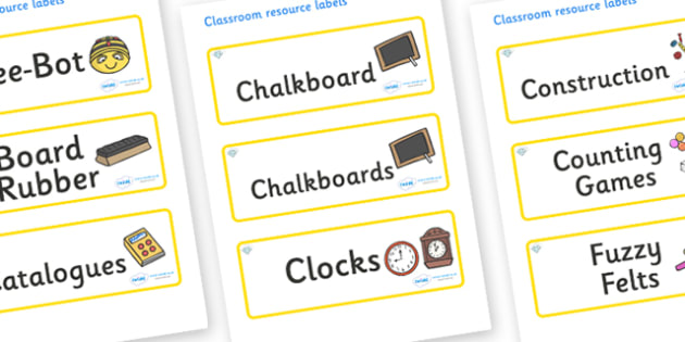 FREE! - Diamond Themed Editable Additional Classroom Resource Labels
