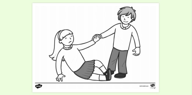 FREE! - Child Helping Another Child | Colouring Sheets