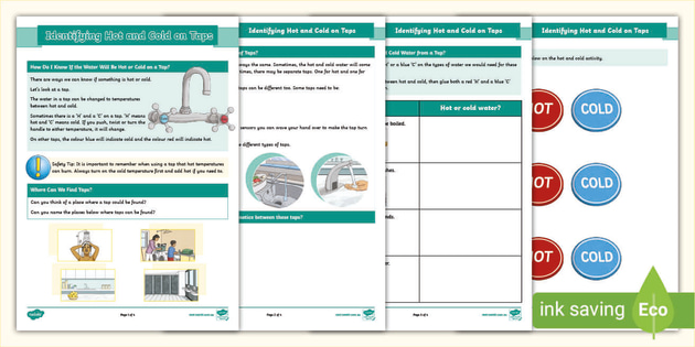 Identifying Hot and Cold on Taps (teacher made)