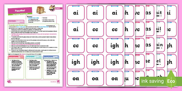 Physically Active Phonics Game: Level 3 Pancakes!