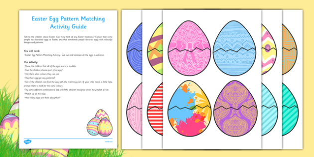 Easter Egg Pattern Matching - Pack for Parents